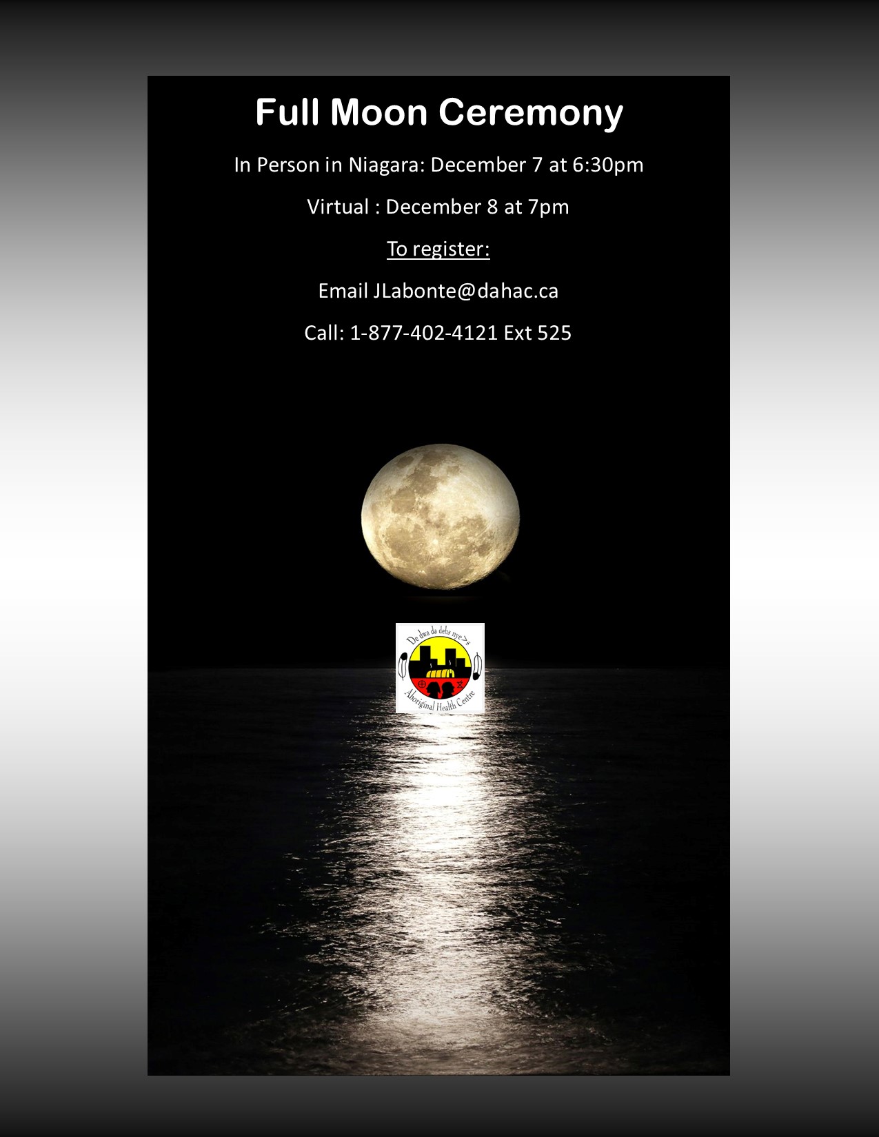 Full Moon Ceremony - De dwa da dehs nye>s Aboriginal Health Centre