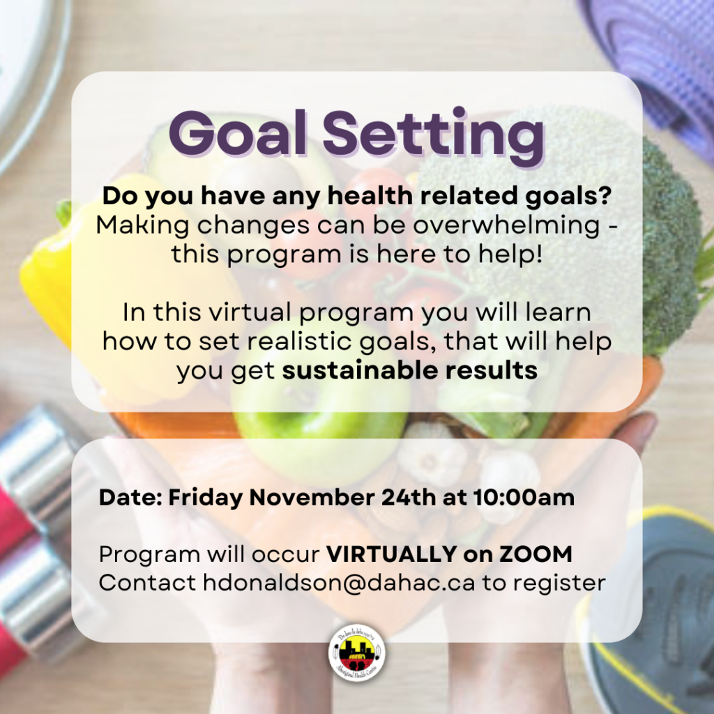 Goal Setting - De dwa da dehs nye>s Aboriginal Health Centre