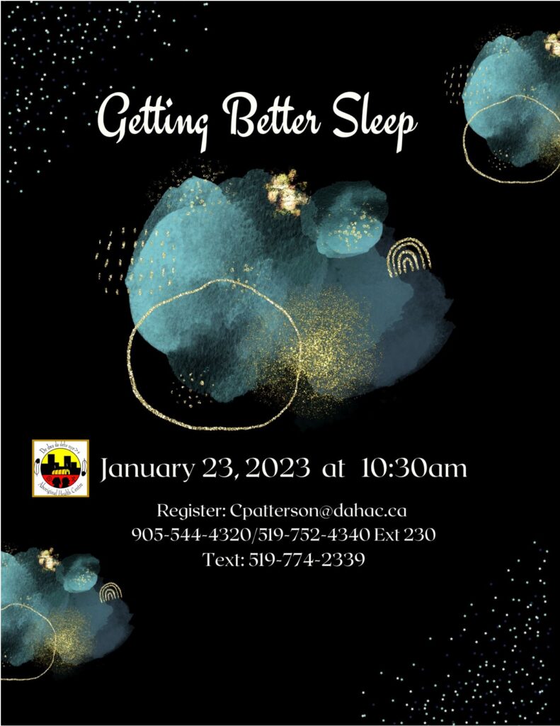 Getting Better Sleep - De dwa da dehs nye>s Aboriginal Health Centre