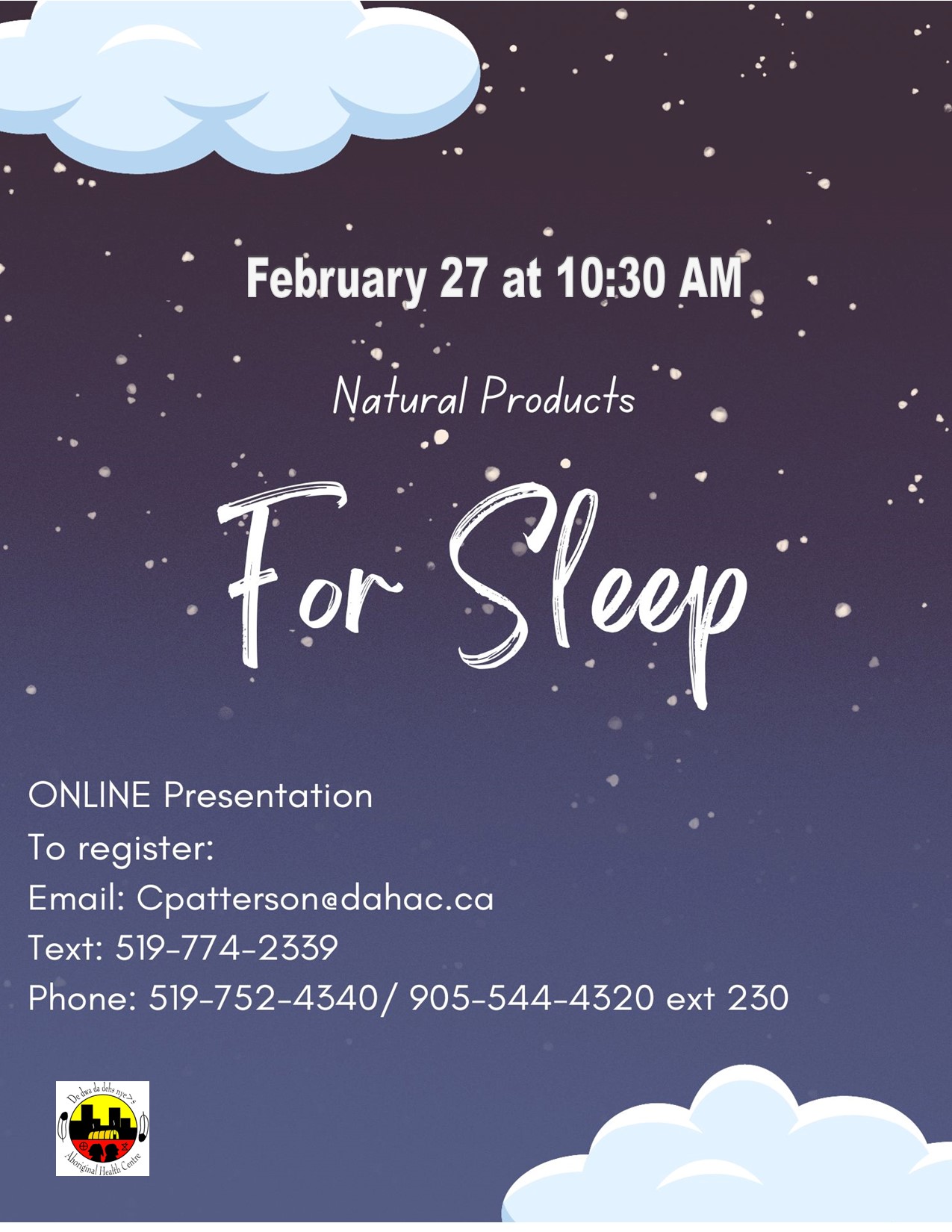 Natural Products for Sleep - De dwa da dehs nye>s Aboriginal Health Centre